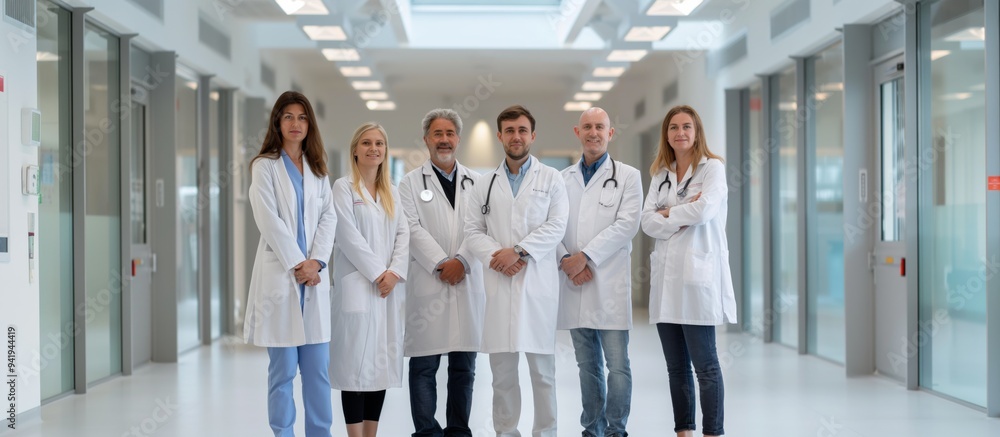 Group of medical professionals, including doctors and specialists ...