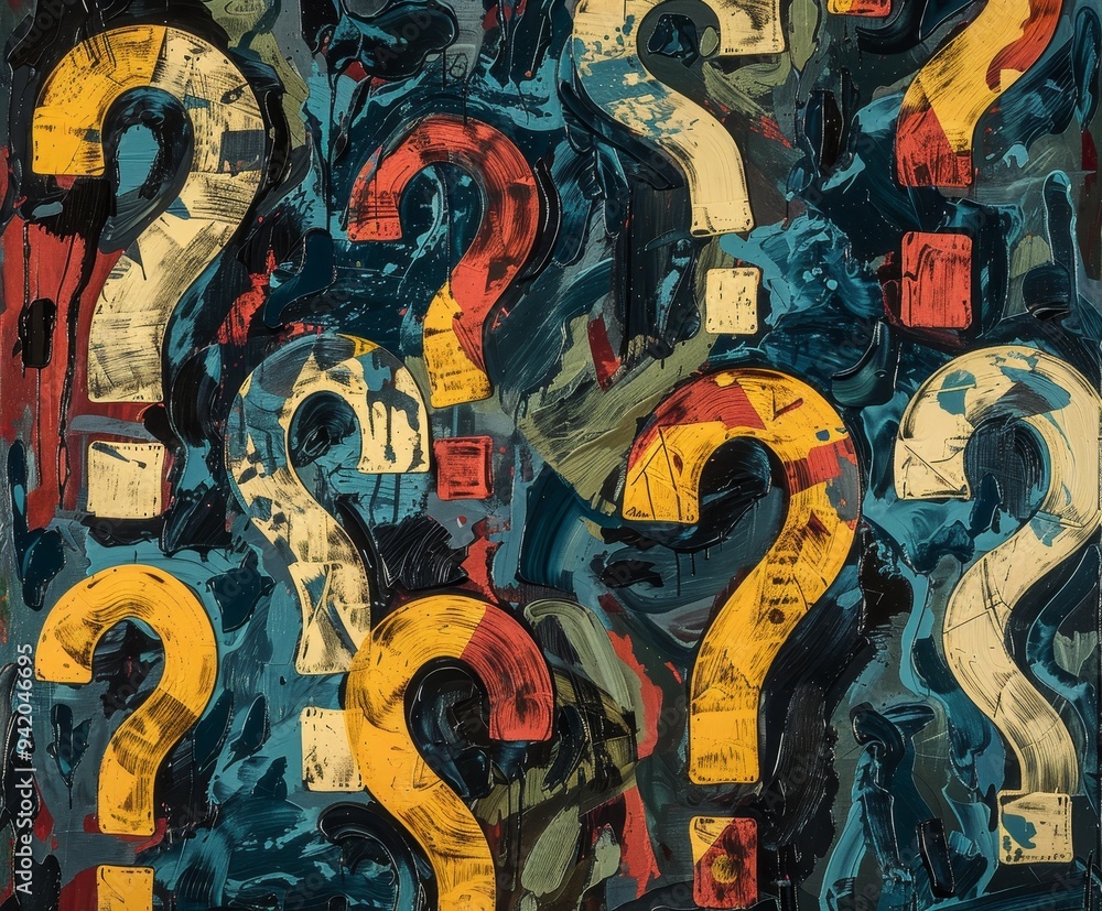 Conceptual Design Featuring Intriguing Question Marks, Symbolizing ...