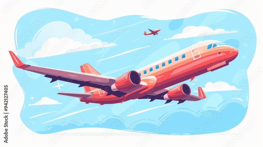 cute cartoon airplane flying on air clipart page for kids. Vector ...