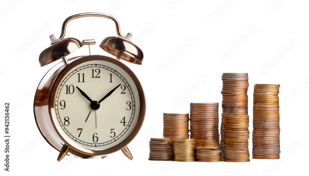 Alarm Clock with Coins – Financial Planning, Time and Money, Time ...