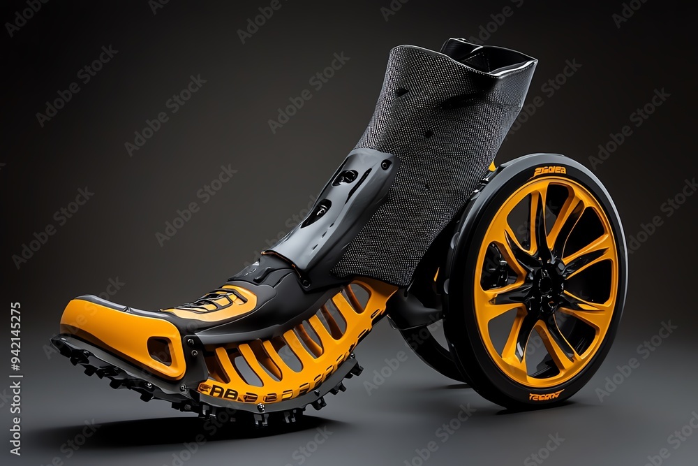 A prosthetic running blade with a curved design for maximum speed and ...