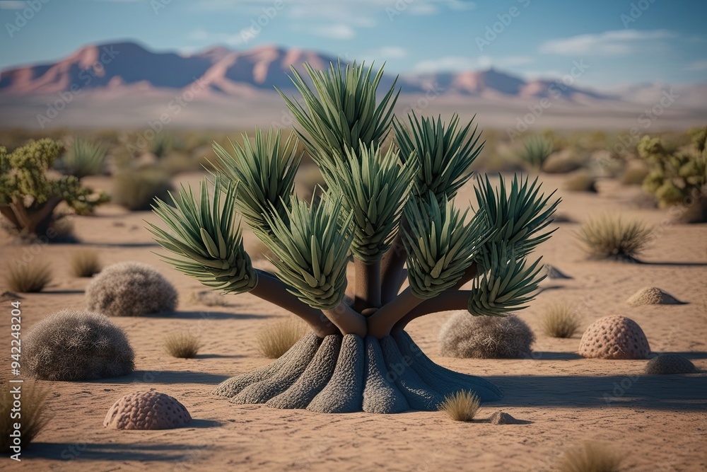Intriguing 3D Representation of Larrea Cuneifolia Plant Focused on Rare ...