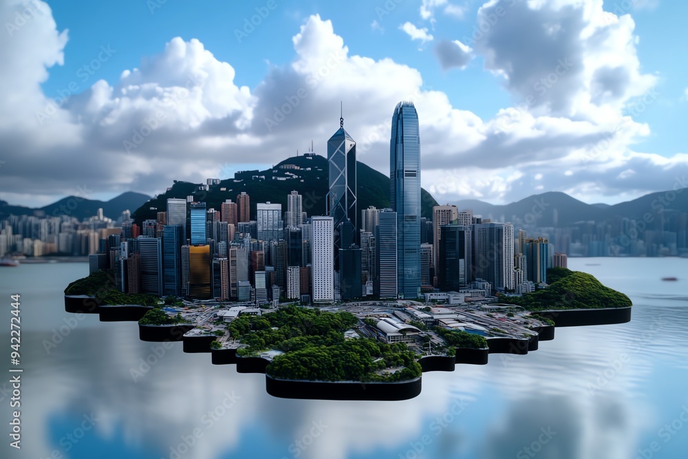 Landmark structures in evolving cities depicted in a photo that ...