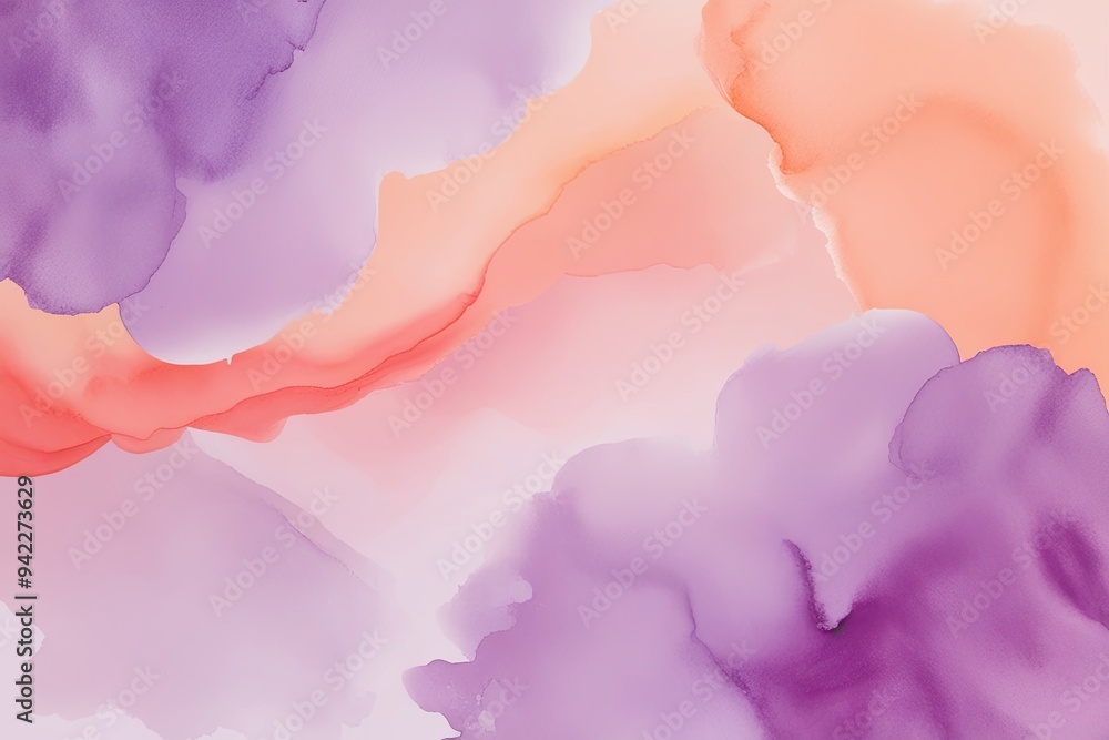 Soft Lavender and Peach Watercolor Gradient Background for Multimedia ...