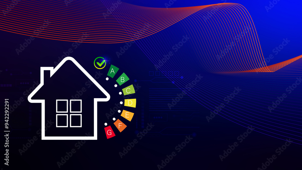 Energy efficiency concept, energy efficiency rating for energy ...