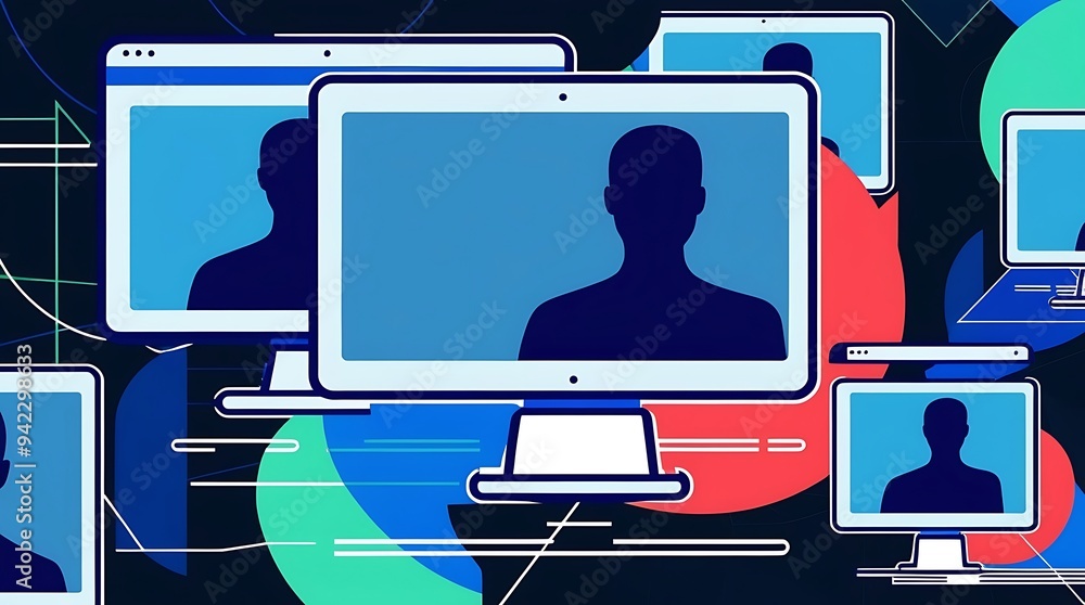 Synthetic media and creative technology concept. AI machine learning ...