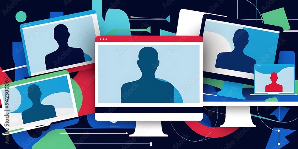 Synthetic media and creative technology concept. AI machine learning ...