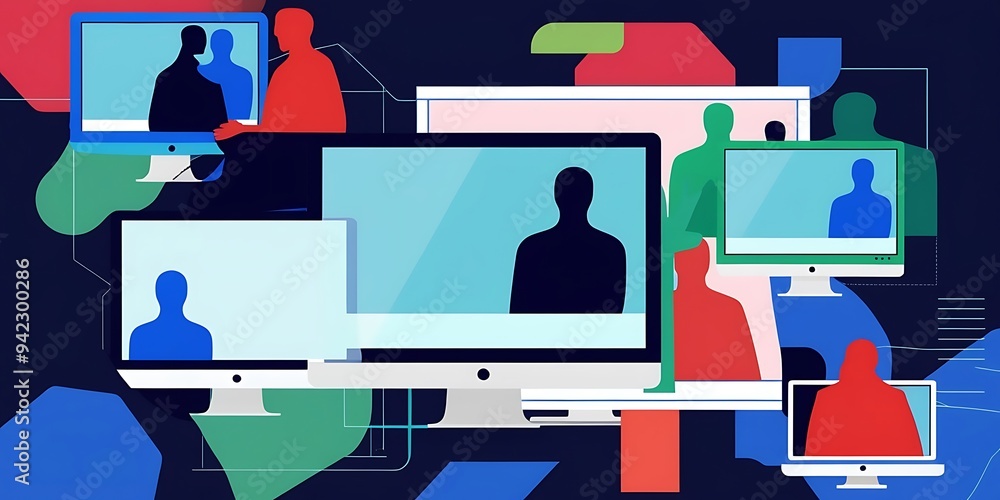 Synthetic media and creative technology concept. AI machine learning ...