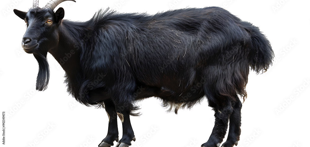 Portrait of a Majestic Black Goat Standing Proudly on Rocky Terrain ...