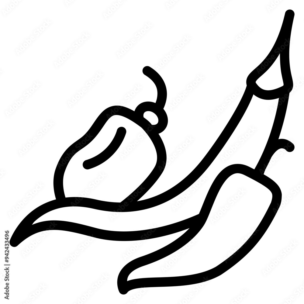 chili icon with outline style. Suitable for website design, logo, app ...