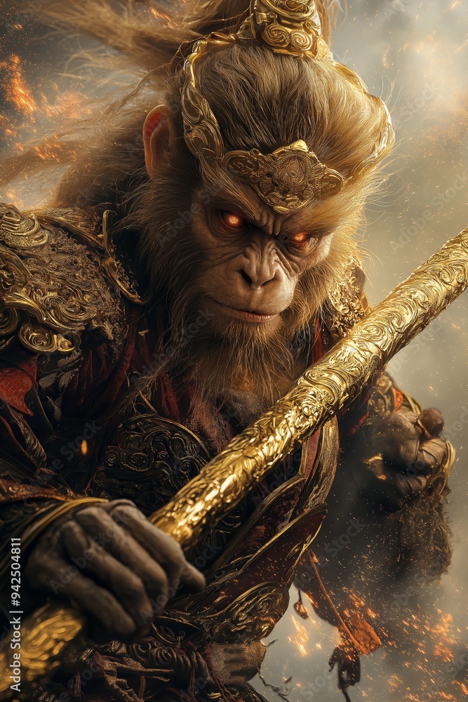 Foto de Sun Wukong, the Monkey King in the traditional Chinese myth of ...