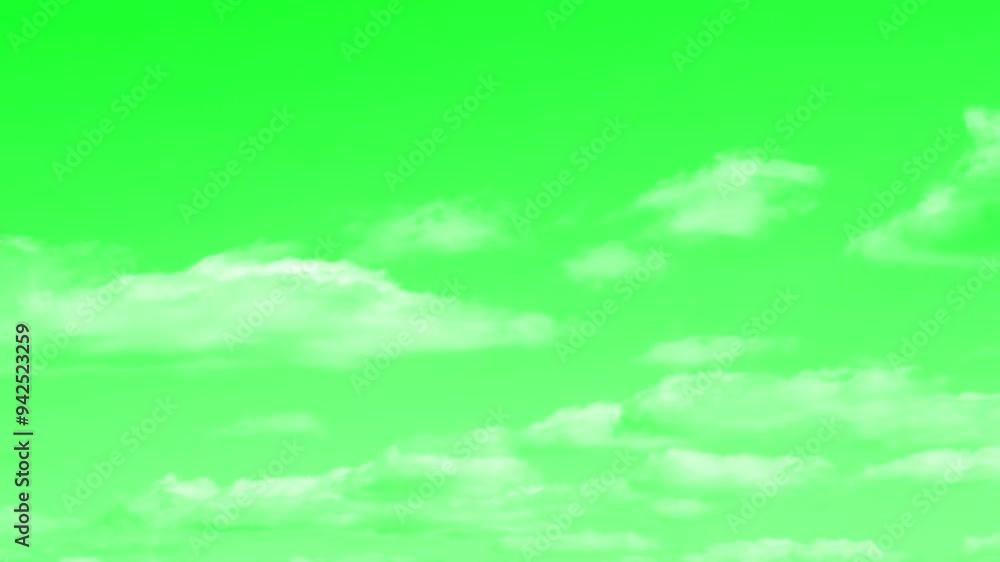 Moving clouds motion graphic effects on green screen background ...
