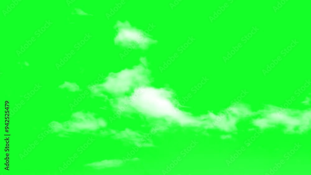 Moving clouds motion graphic effects on green screen background ...