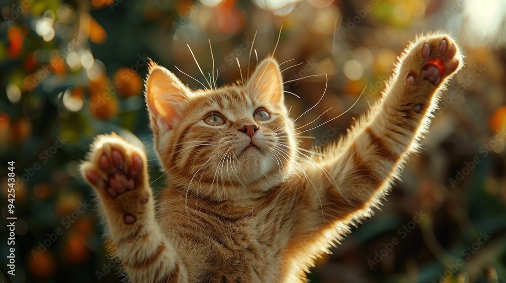 Feline Approval: Cat Giving Thumbs Up Gesture in Adorable Pose Stock ...