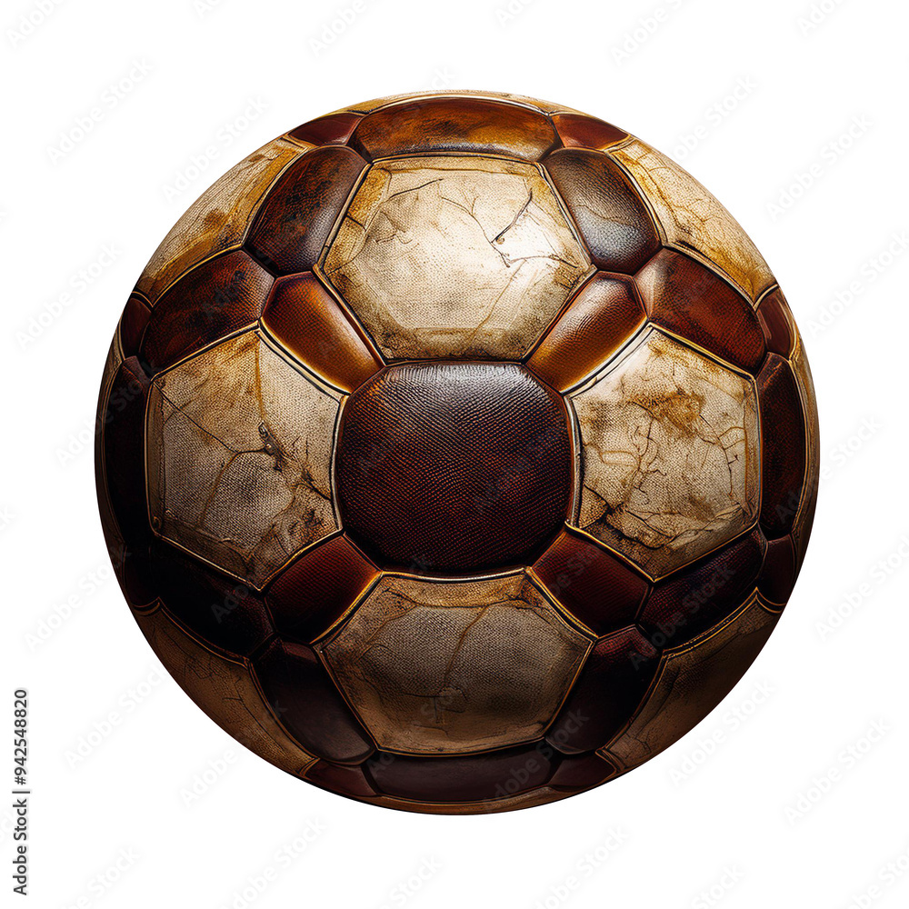 Vintage Argentinian Leather Football PNG Series: Weathered and Timeless ...