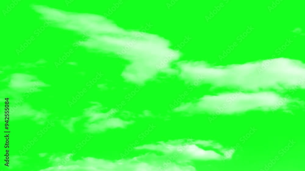 moving cloud transparent screen, alpha channel, green screen, Flying ...