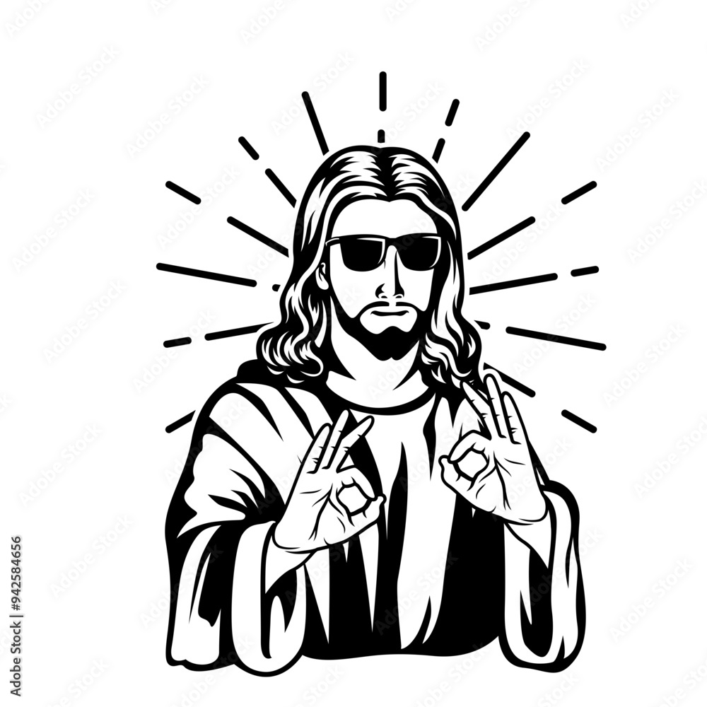 Cool Jesus | Jesus | Jesus with Ring Gesture | Son of God ...
