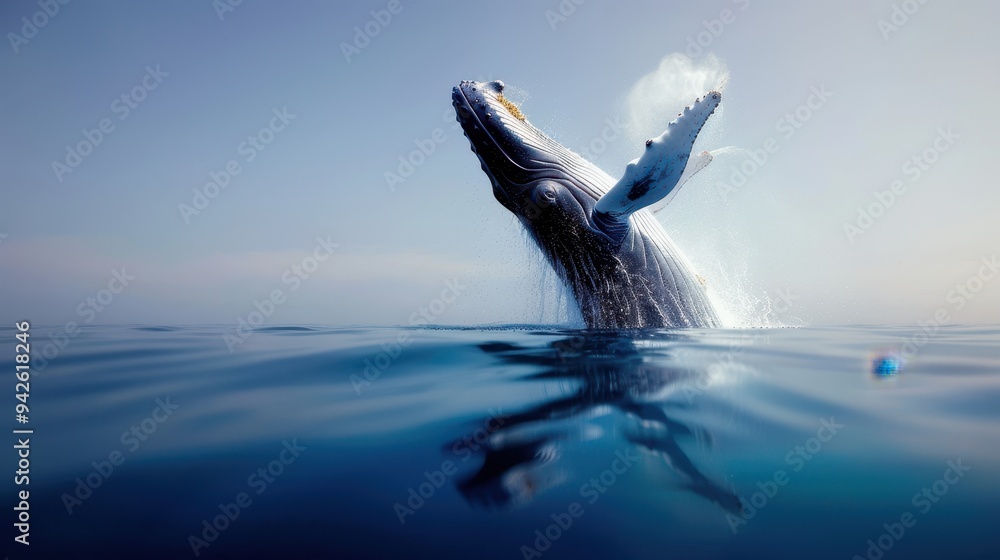 Majestic Humpback Whale Breaching, a powerful display of grace and ...
