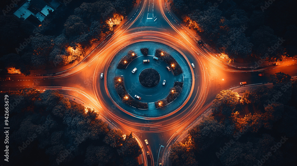 Aerial view of a congested multi-lane highway, showing a heavy traffic ...