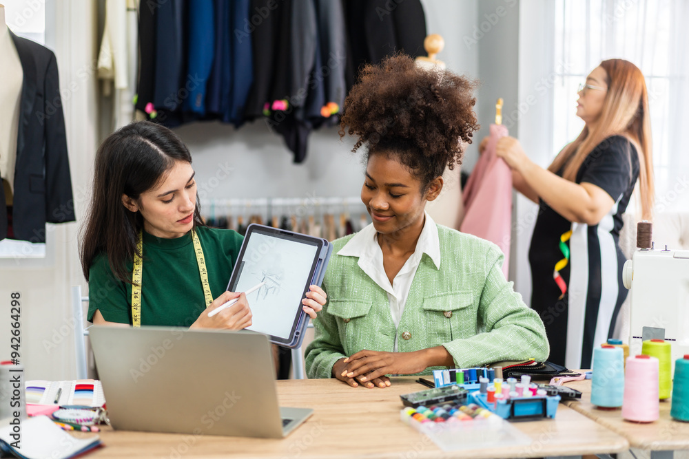 Collaboration and creativity in fashion design of teamwork, three ...