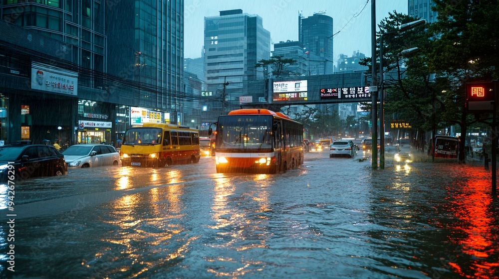 Climate crisis, urban flooding in Seoul from heavy monsoon rains ...