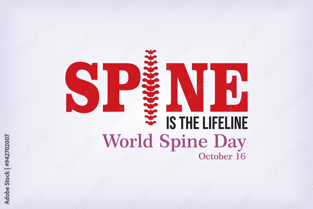 Take care, spine is the lifeline. World Spine Day Banner for media and ...