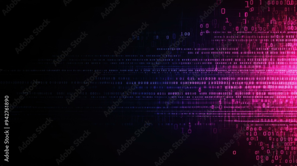 Experience the thrill of a digital hackathon with an abstract binary ...