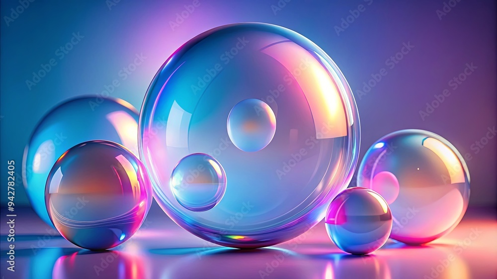 Engaging glassmorphism with layered elements and soft glows for a ...