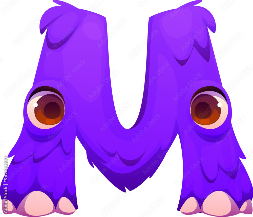 Letter M Halloween font, cartoon evil type, funny scary typeface ...