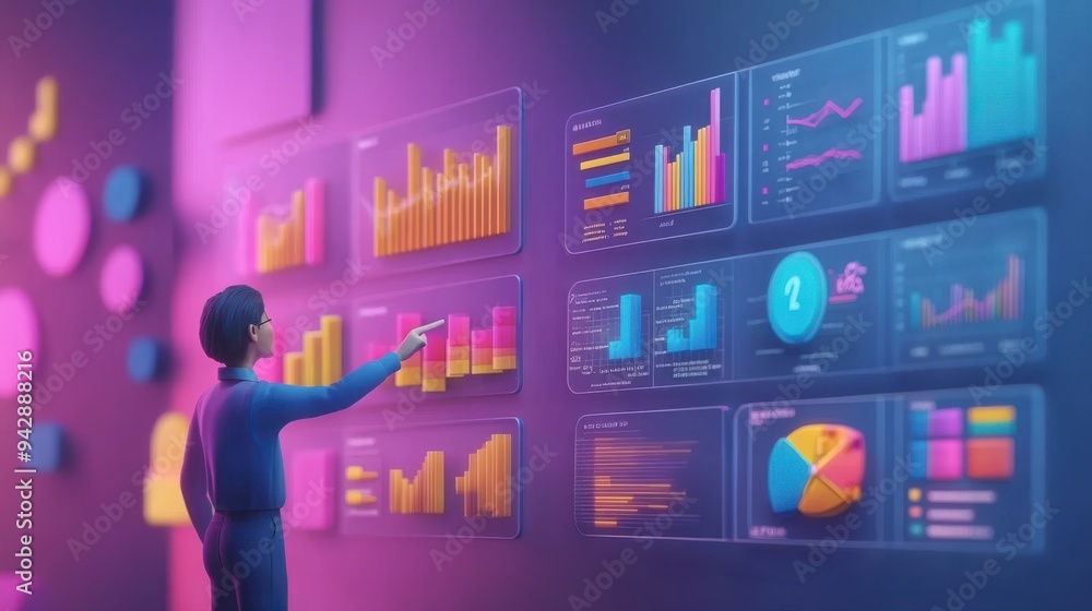 The graphic is a stock chart with people and hands in the picture ...