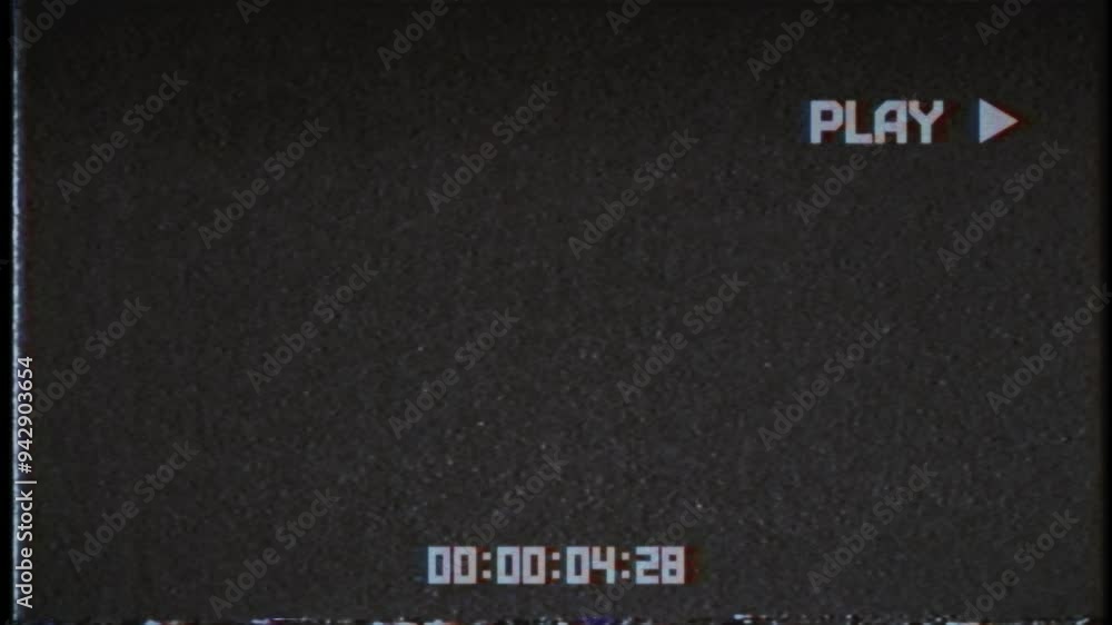 This stock motion graphic shows an overlay with a VHS play effect ...