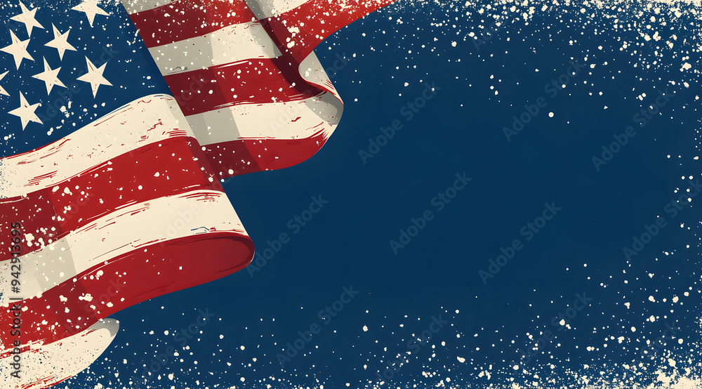 Vintage American Flag Background with Blank Space for Text or Graphics ...