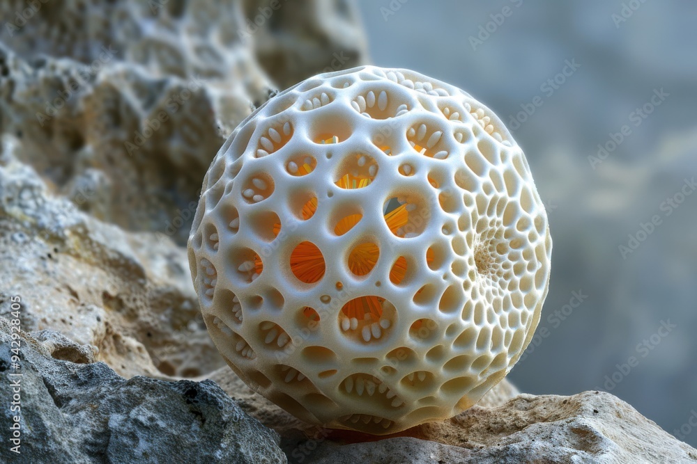 3D Pollen Model: A detailed 3D model of a pollen grain, showing its ...