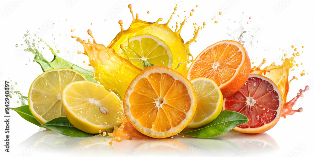 Citrus Splash Explosion: A vibrant fusion of oranges, lemons, and limes ...