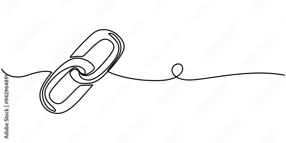 Linear background of chain. One continuous line drawing of a chain ...