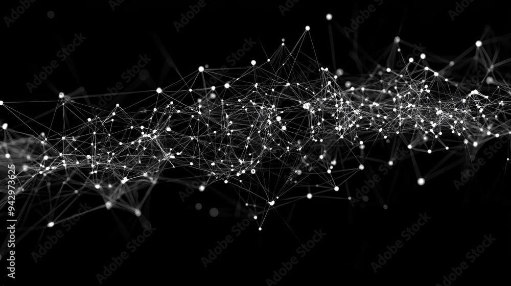 A network of interconnected nodes and lines visualizing the transfer of ... A network of interconnected nodes and lines visualizing the transfer of ...