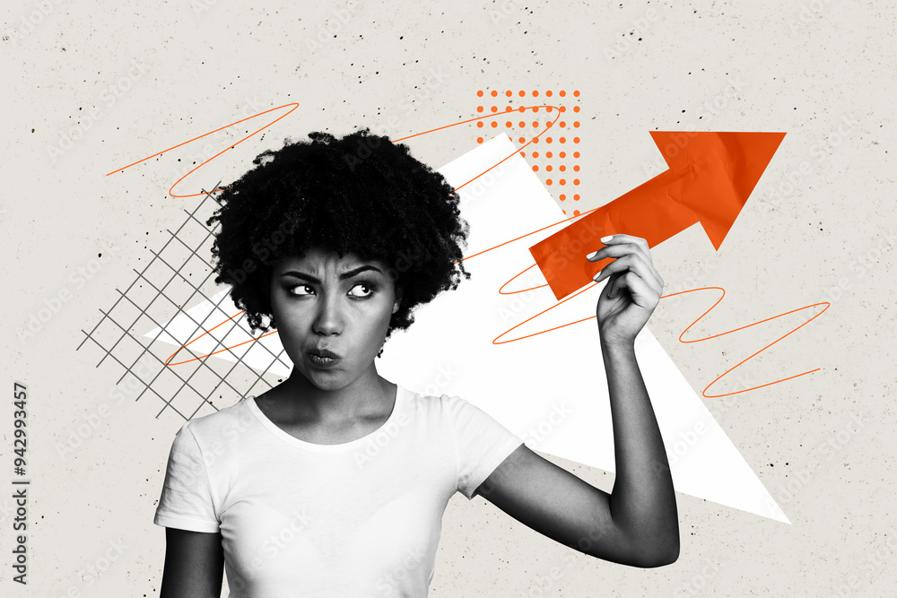 Composite trend artwork 3D sketch image photo collage of young lady ...