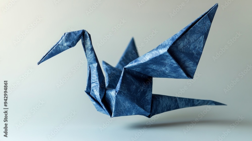 Unlock your greatness and soar to new heights. Blue origami sculptures ...