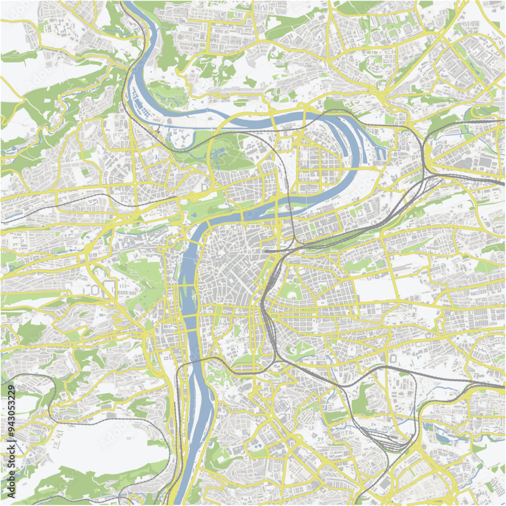 Vetor de Road map of Prague in Czech Republic. Contains layered vector ...
