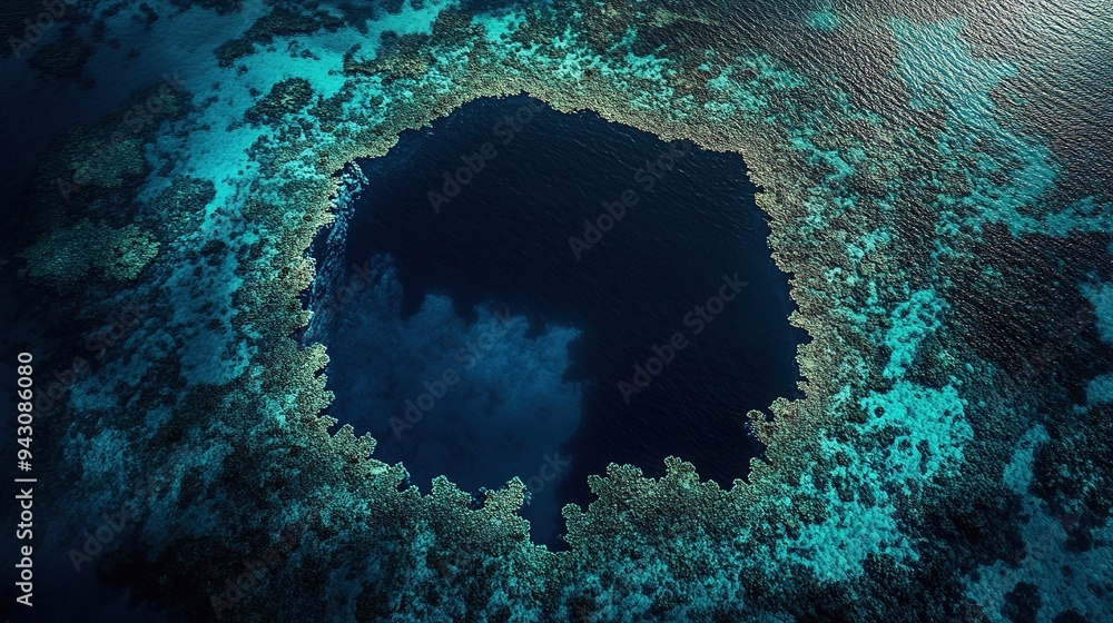 Stunning Aerial Shot of the Great Blue Hole Highlighting Belize's ...