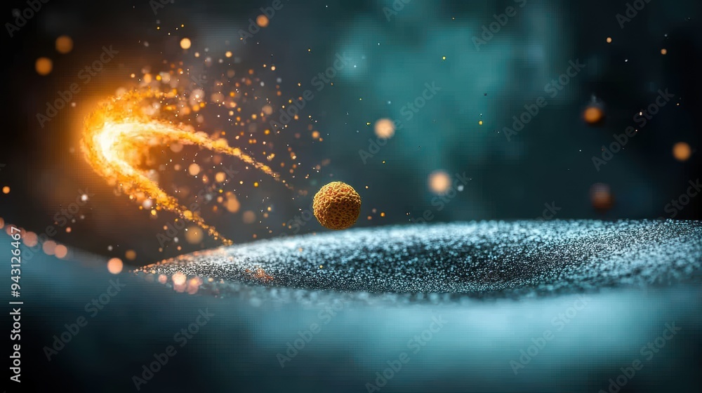 An illustration of nuclear fusion, depicting two nuclei merging to form ...