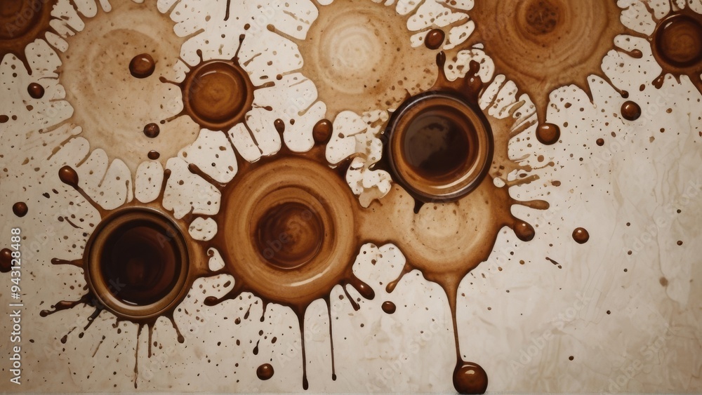Coffee stains on grunge paper texture. Abstract coffee background ...