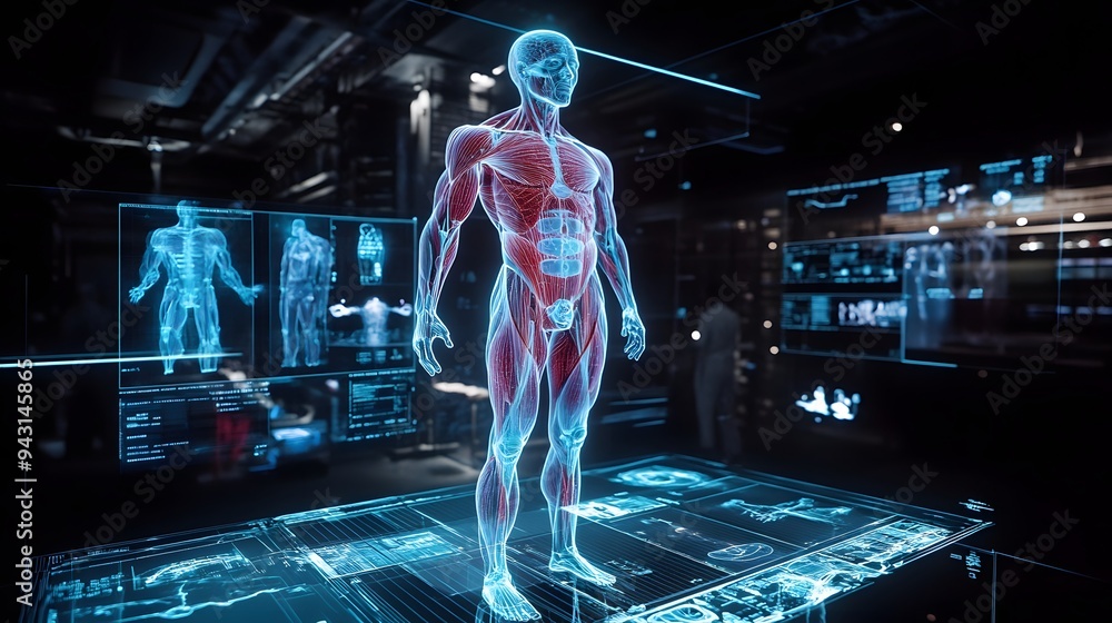 19. **Design a hologram of a human body with dynamic, rotating views to ...