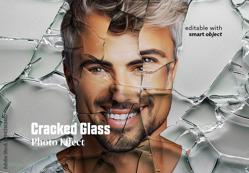 Cracked Glass Effect With Ai Elements Stock Template Adobe Stock