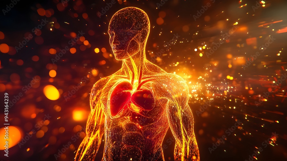 14. **Illustrate a holographic human body with an emphasis on the ...