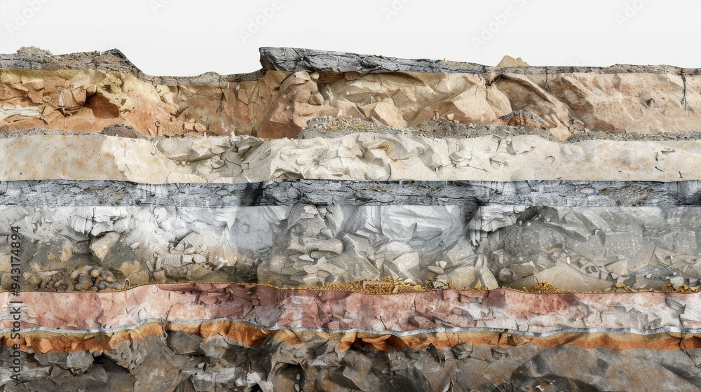 A cross-sectional view of the Earth's layers, vividly displaying ...