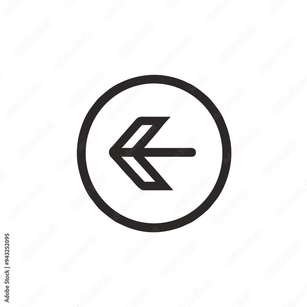 A simple and clear circular arrow symbol points left, designed for use ... A simple and clear circular arrow symbol points left, designed for use ...