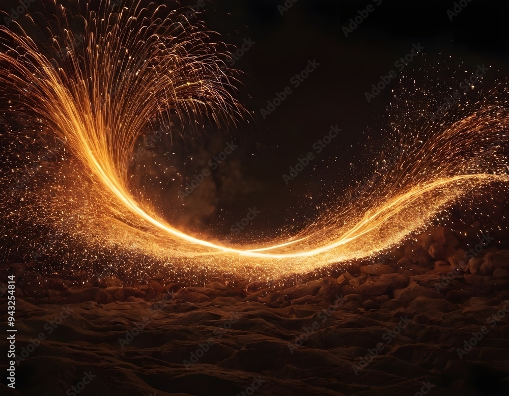 Sparks of flame, Abstract background depicting a vibrant explosion of ...