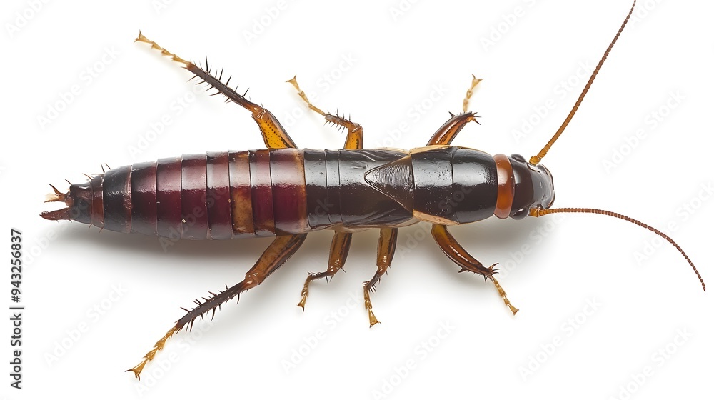 earwig insect on a pure white background. Earwig insect on a pure white ...