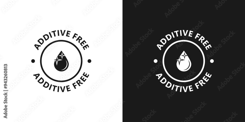 Additive free icon. Additive free circle sign, sticker, label, emblem ...